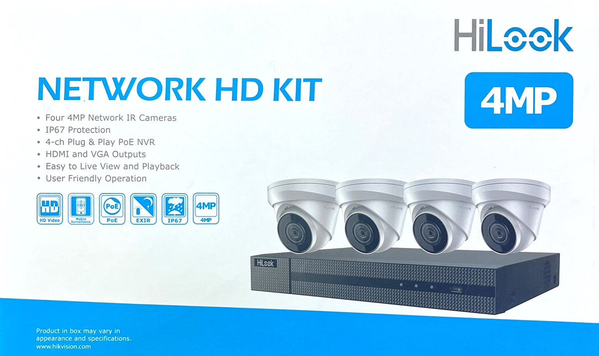 HiLook IK-4144TH-MH/P 4-Channel 4MP PoE NVR Kit | 1TB Pre-Installed HD – Angel Electronics