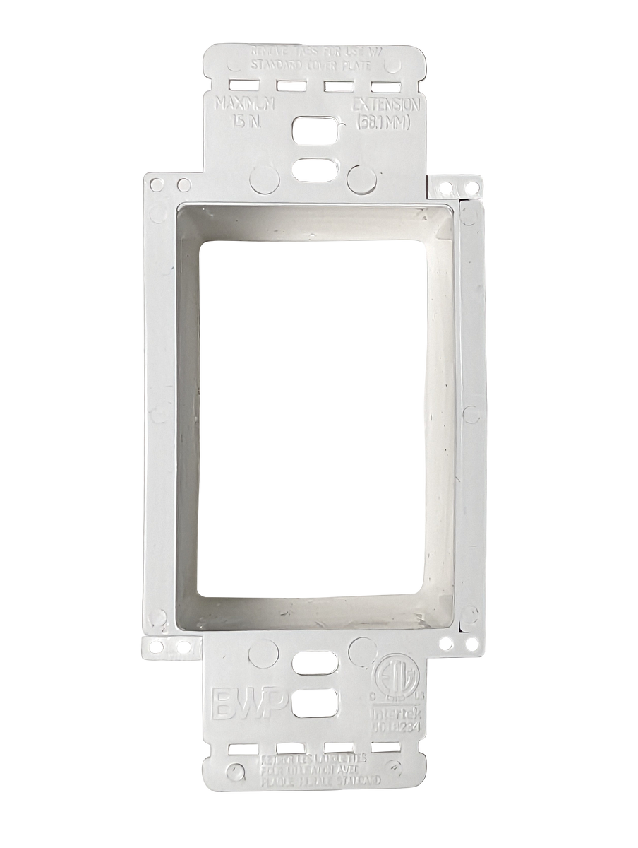 BestMounts Multi-Gang Non-Metallic Electrical Box Extender - White, (5 ...